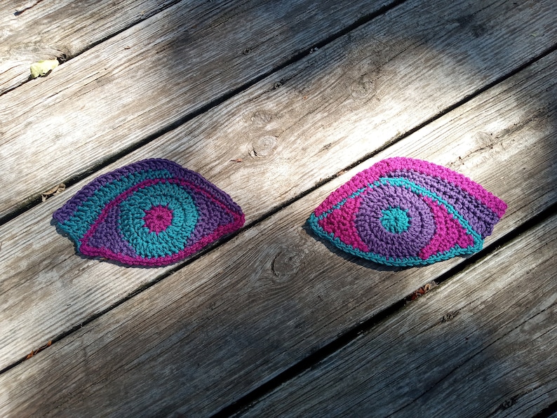 Freeform Scrap Crochet Eyes Pattern Pdf Uses H Hook and Size 3 Yarn - Etsy