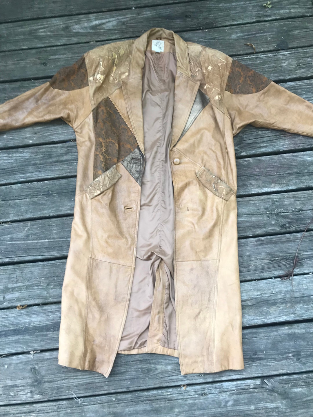 Vintage Leather John Weitz Women Trench Size Medium Pockets Shoulder ...