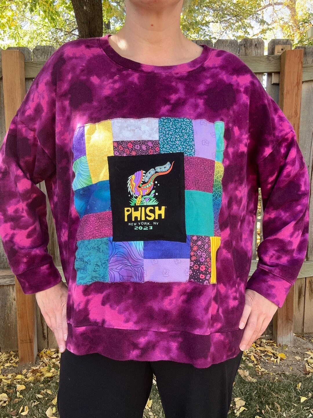 Womens 1X XL Extra Large Tie Dye Crew Neck Sweatshirt, Upcycled Phish ...