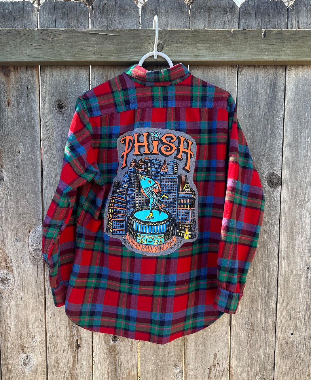 Mens Large Phish Flannel Shirt, Pendleton, Upcycled Merch Tshirt MSG ...
