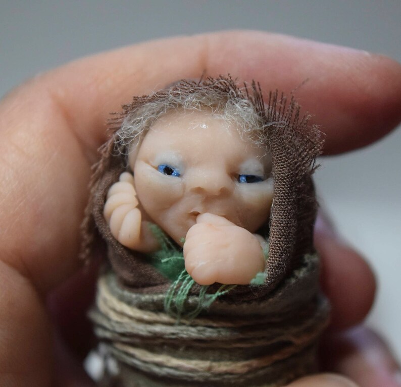 Elfo bebé, figura de elfo hecha a mano, elfo OOAK, elfo coleccionable ...