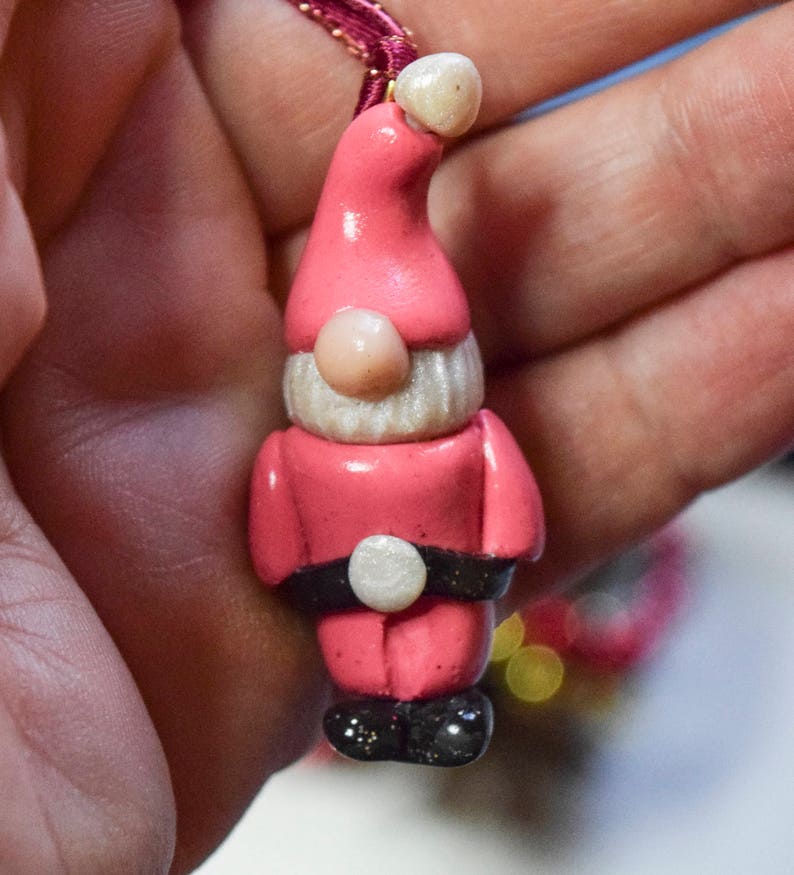 Gnome Decoration, Polymer Clay Gnome, Christmas Tree Decoration ...