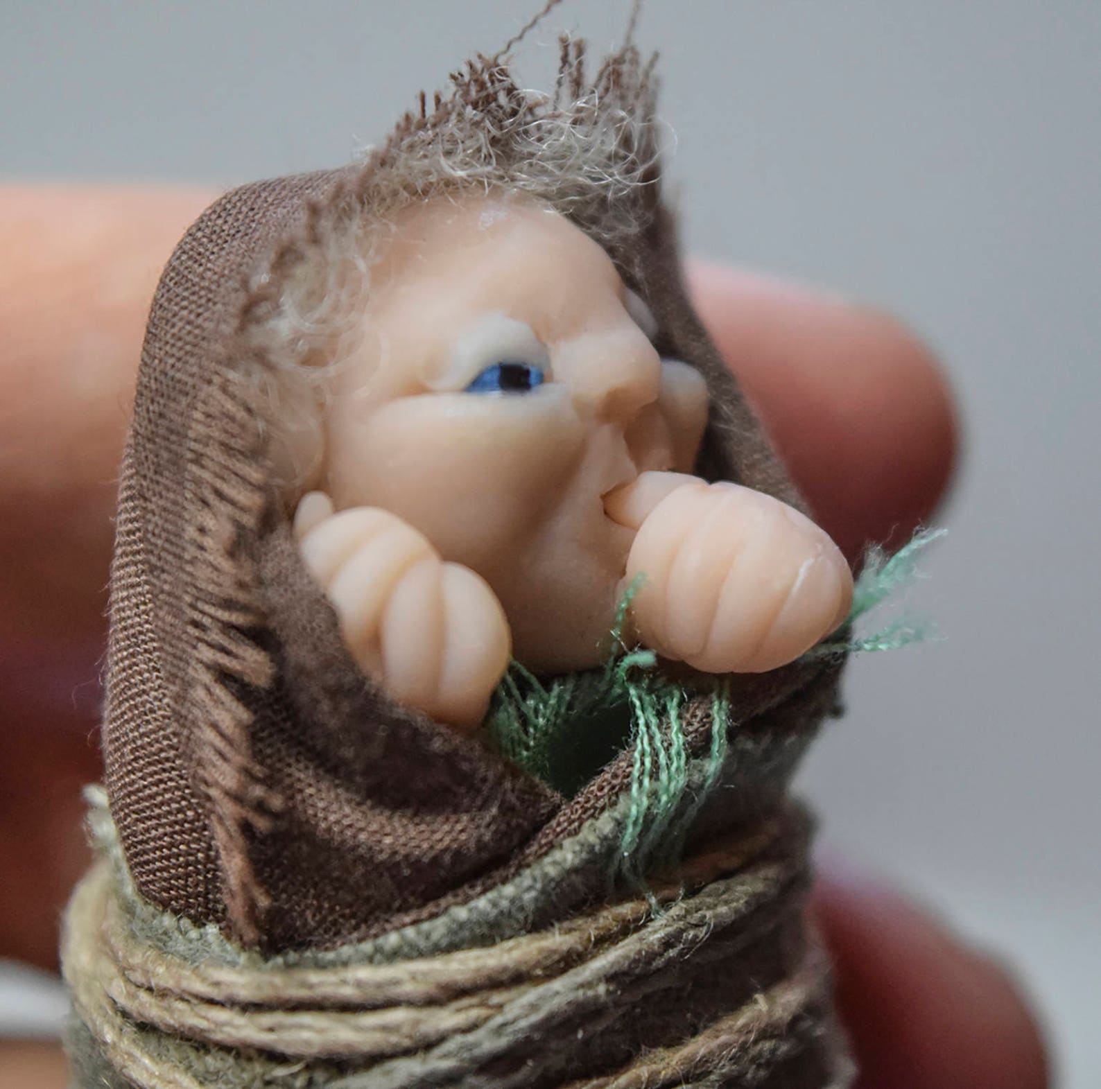 Elfo bebé, figura de elfo hecha a mano, elfo OOAK, elfo coleccionable ...