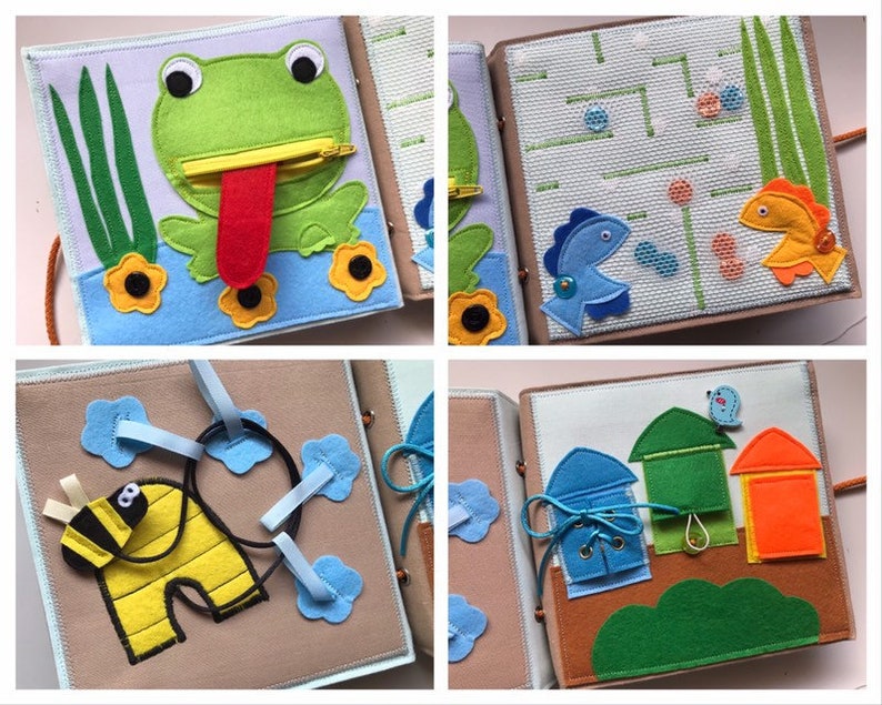 10 pages quiet book for toddlers developing soft fabric busy | Etsy
