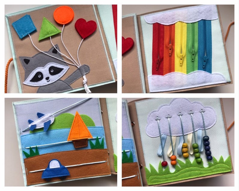 10 pages quiet book for toddlers developing soft fabric busy | Etsy