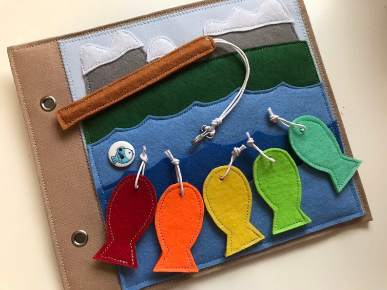 Fishing quiet book PAGE sensory toy for toddlers montessori | Etsy