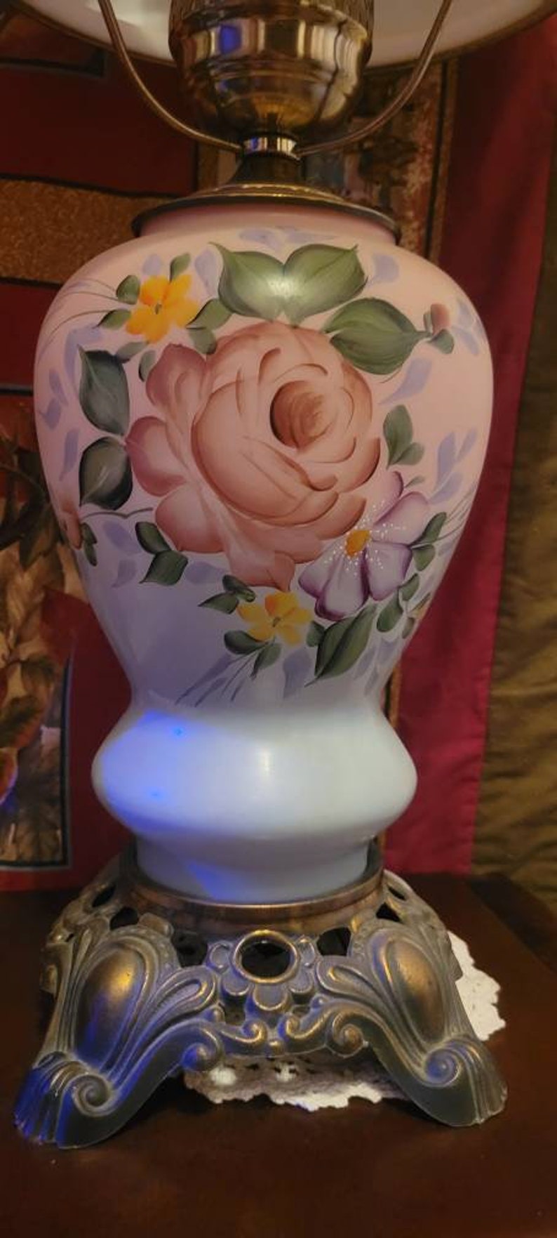 Handpainted Hurricane Lamp - Etsy