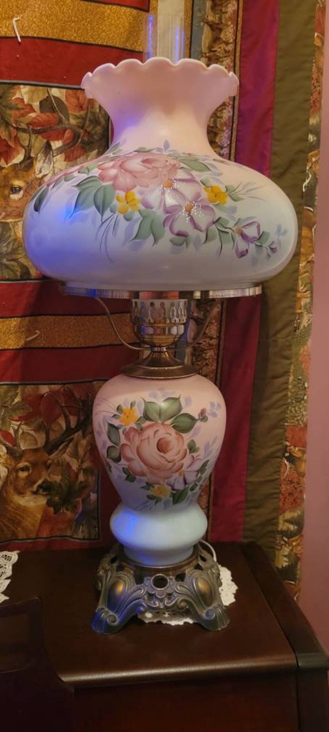 Handpainted Hurricane Lamp - Etsy