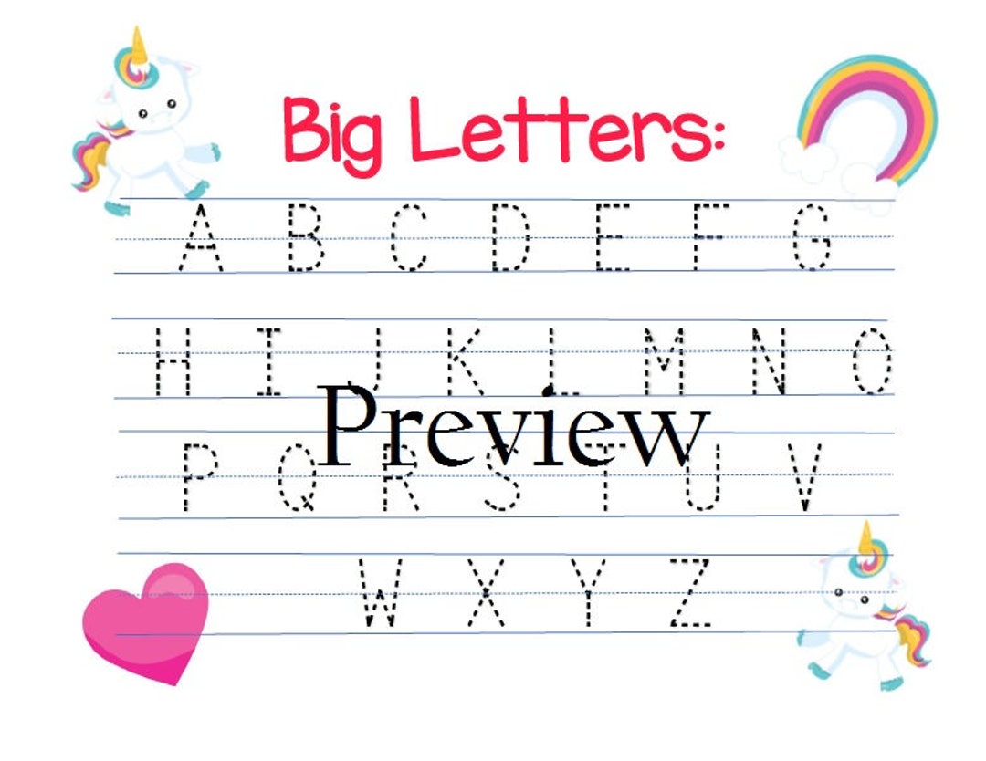 Unicorn Theme: Letters, Numbers, and Colors Preschool Combo - Etsy