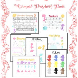 Preschool Learning Printable Pack: Mermaid Theme - Etsy