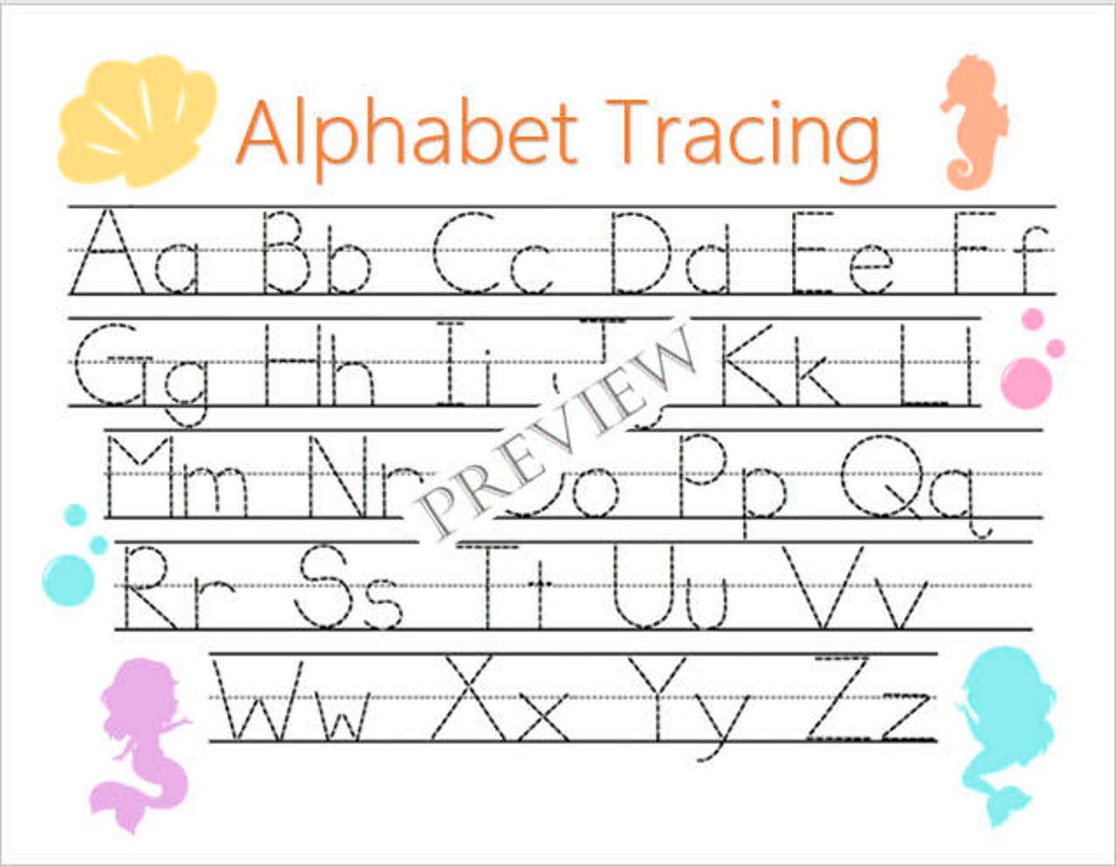 Preschool Learning Printable Pack: Mermaid Theme - Etsy