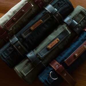 Canvas and Leather Knife Roll | Chefs Roll | Gifts for Chef's | FREE ...