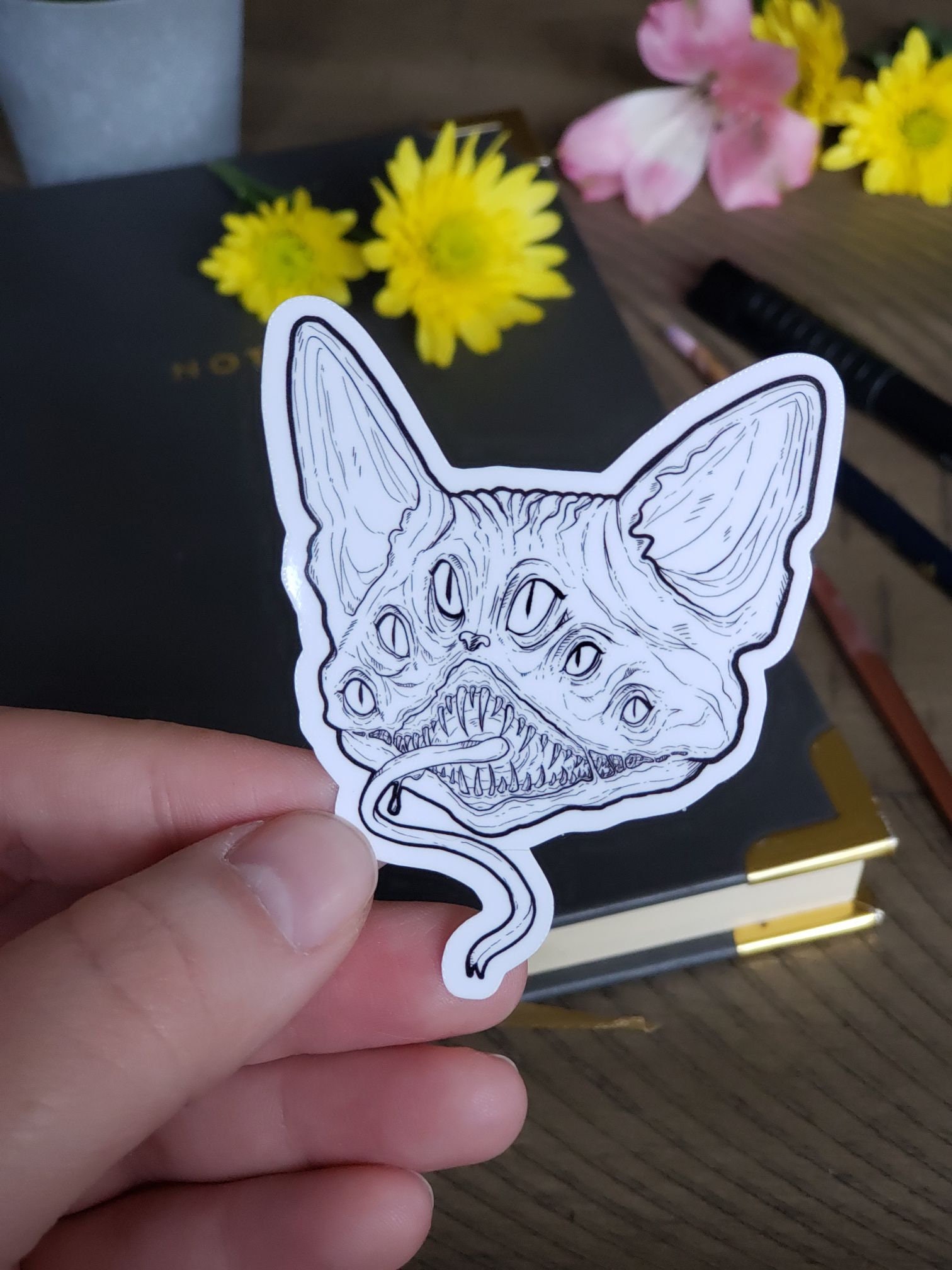 Horror Cat Sticker - Etsy