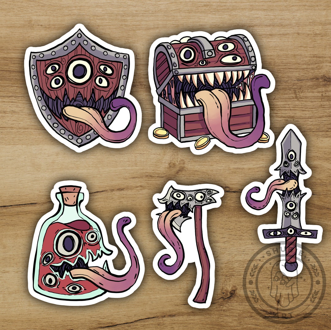 Dungeons and Dragons - Mimic Stickers - D&D - Fantasy - TTRPG - RPG ...