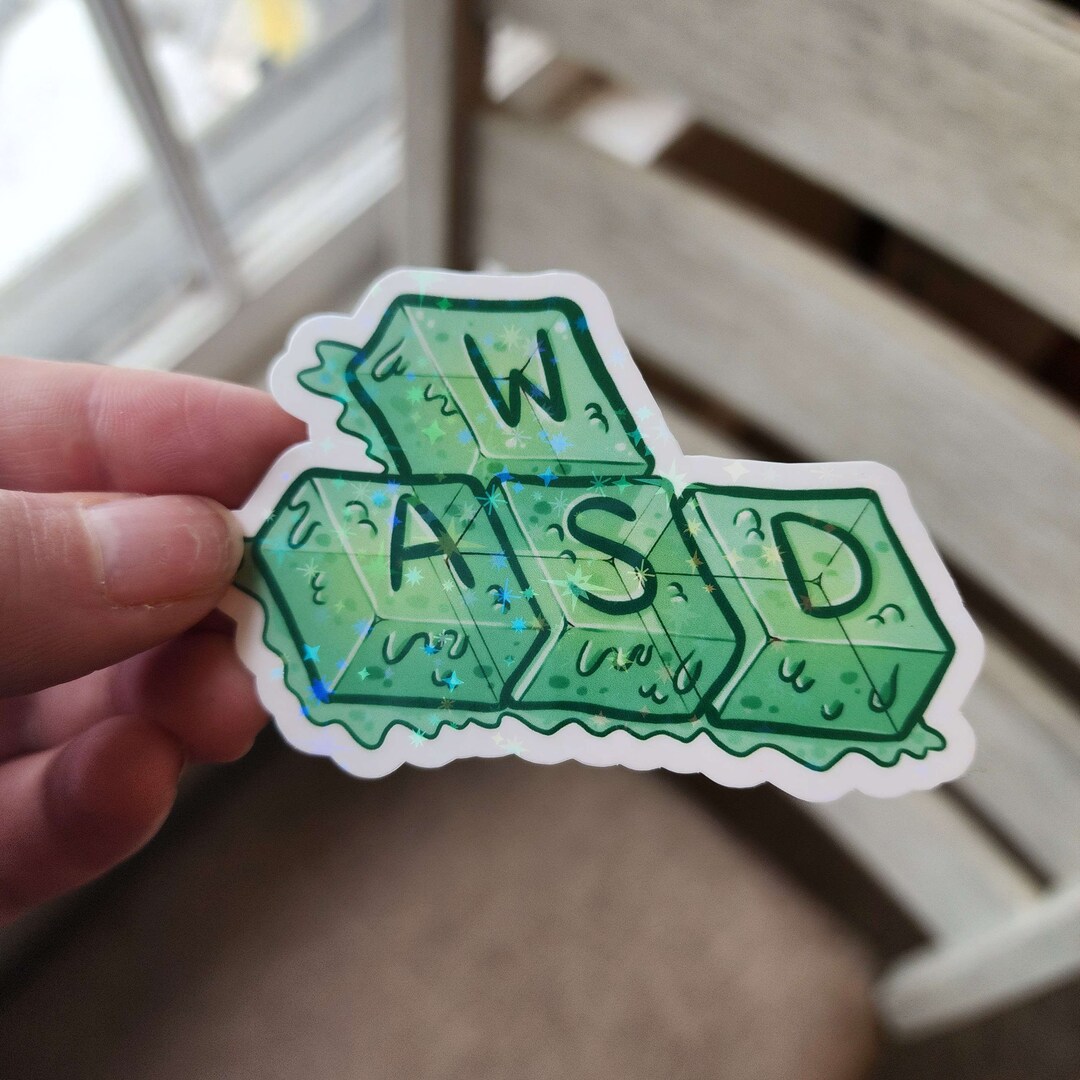 WASD Slime Holographic Sticker - Gamer Sticker - Gamer Gift - Keyboard ...
