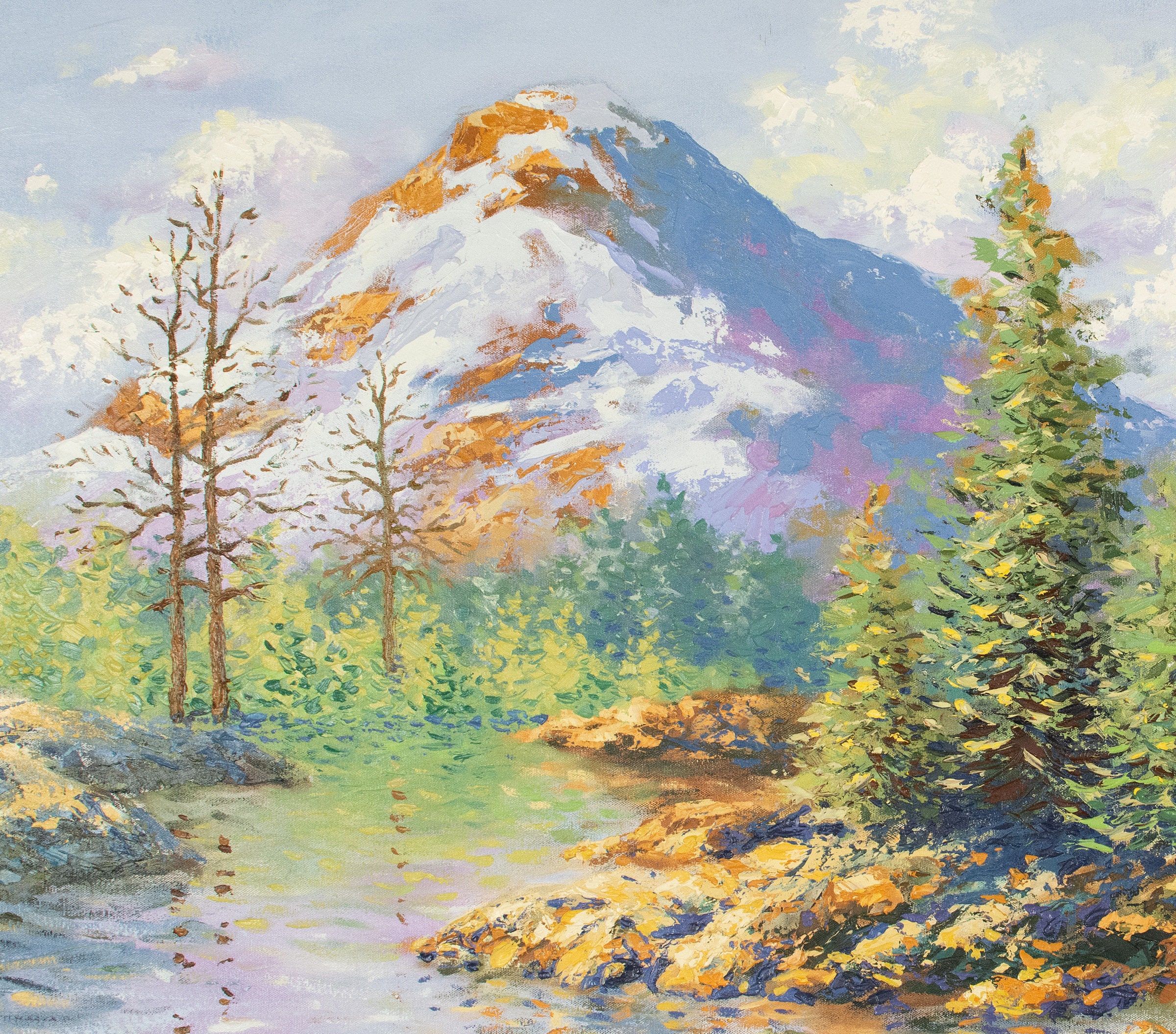 Impressionist Art Print - Oil Painting - Mountain Lake View - Etsy