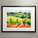 Vineyard Art Print "luminous Hilltop Vineyard" Watercolor Landscape Painting, Hand-signed Art ...