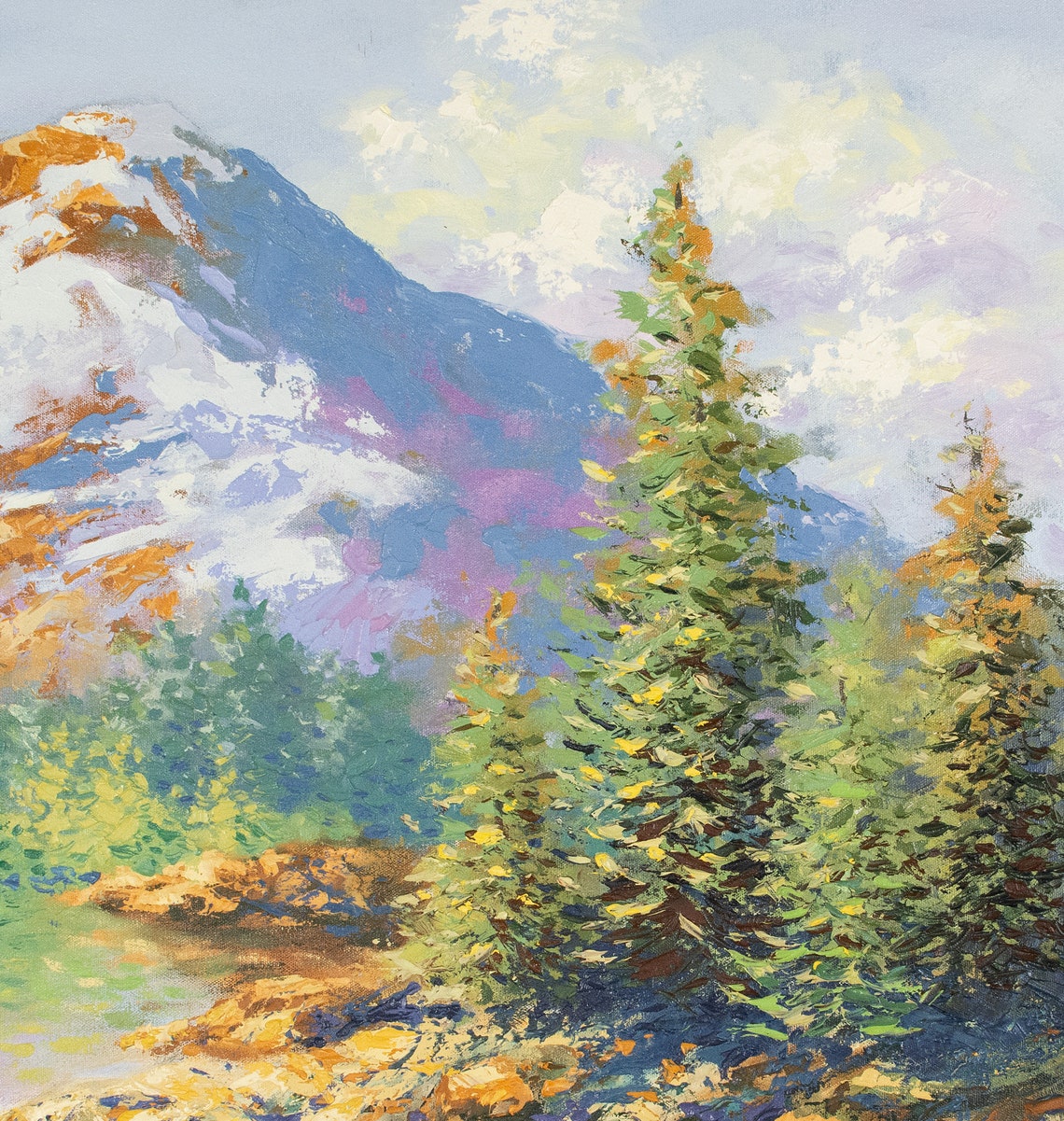 Impressionist Art Print - Oil Painting - Mountain Lake View - Etsy