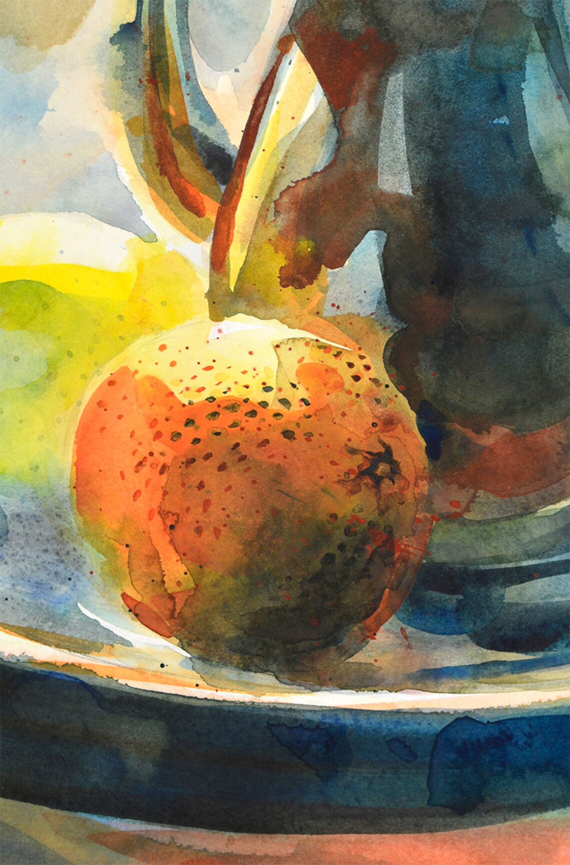 Pitcher & Fruit Still Life Watercolor Print, Kitchen Print, Kitchen Art ...