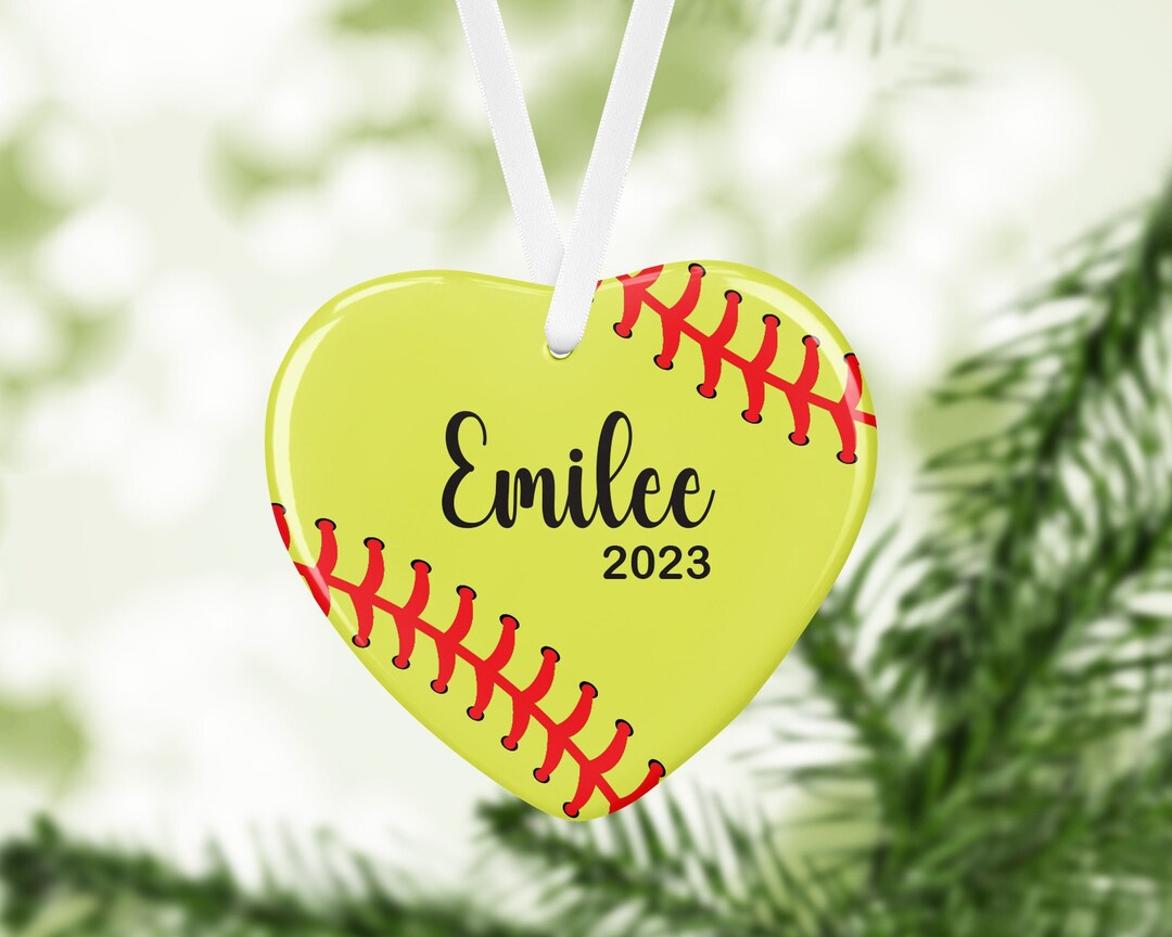 Softball Christmas Ornament Personalized Christmas Gift Softball Sports ...