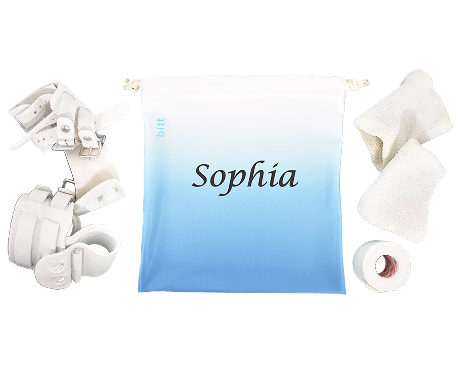Personalized Gymnastics Grip Bag - Turquoise and White Ombre Grip Bag ...