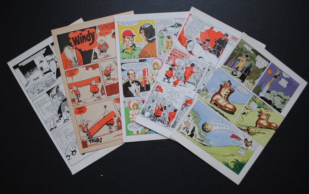 Vintage Comic Book Pages Paper Pack Ephemera Junk Journals, Scrapbooks ...