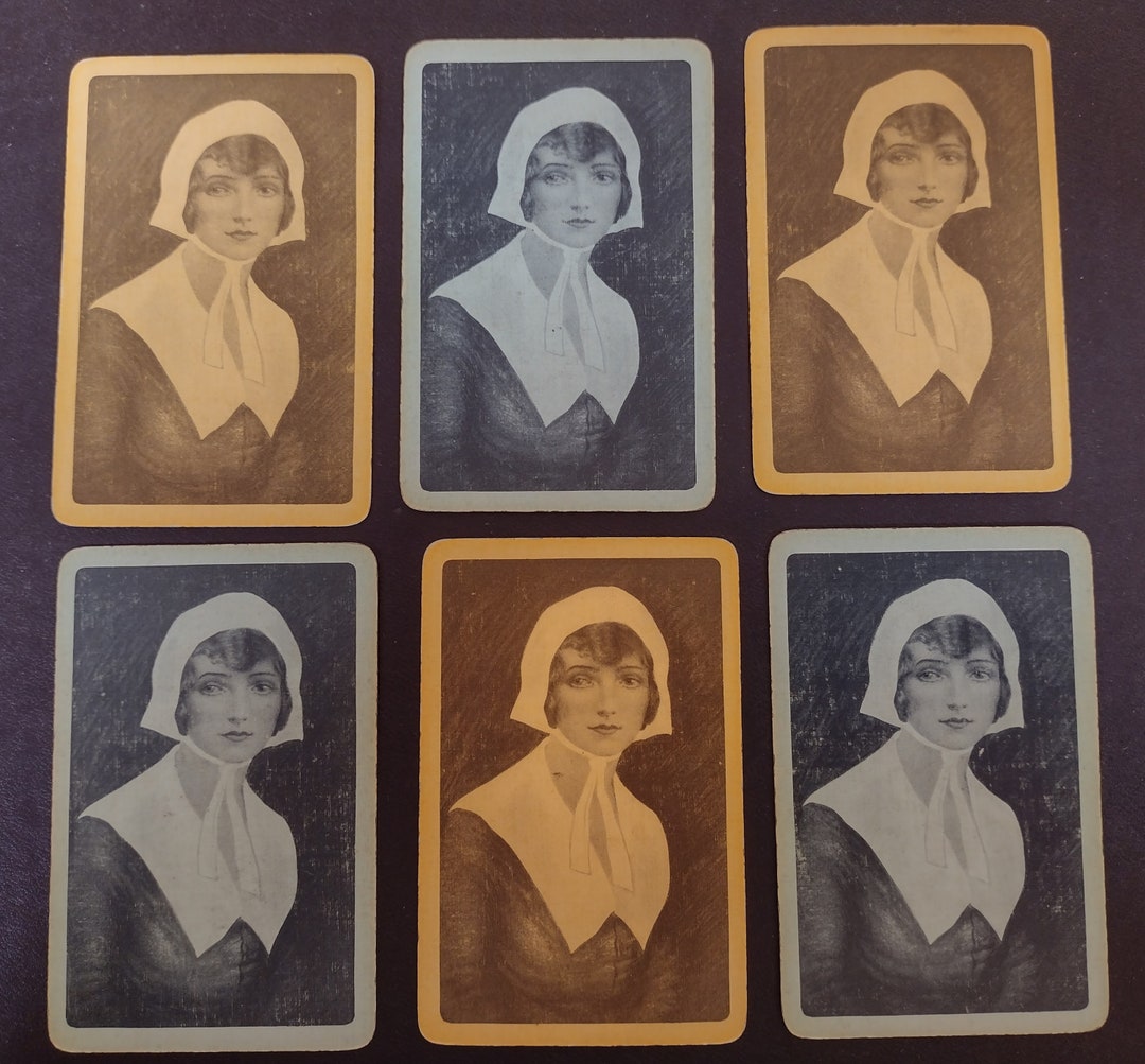 6 Vintage Lady / Nurse Playing Cards for Scrap Books - Etsy