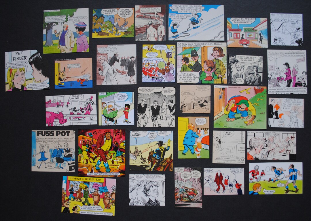 Vintage 30 Piece Comic Scene Paper Ephemera Inspiration Scrap Pack ...