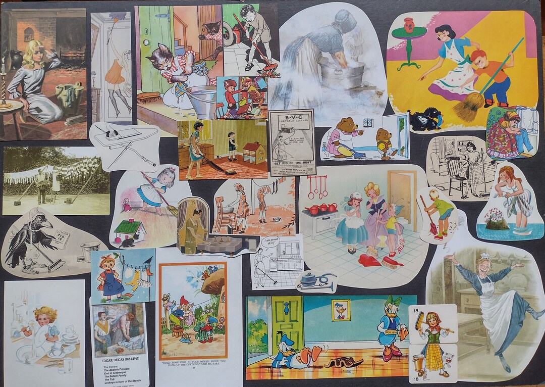 Vintage 30 Piece Housework Themed Paper Ephemera Inspiration Scrap Pack ...
