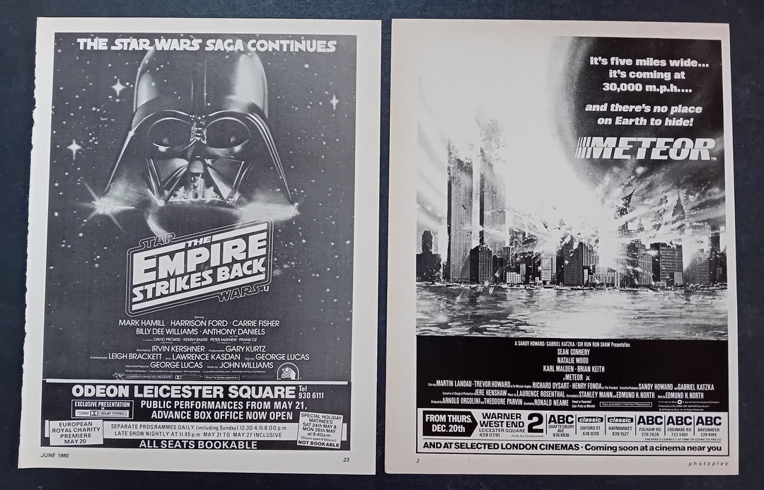 13 Film / Movie Adverts From 1980 Ephemera Vintage Book Scraps for ...