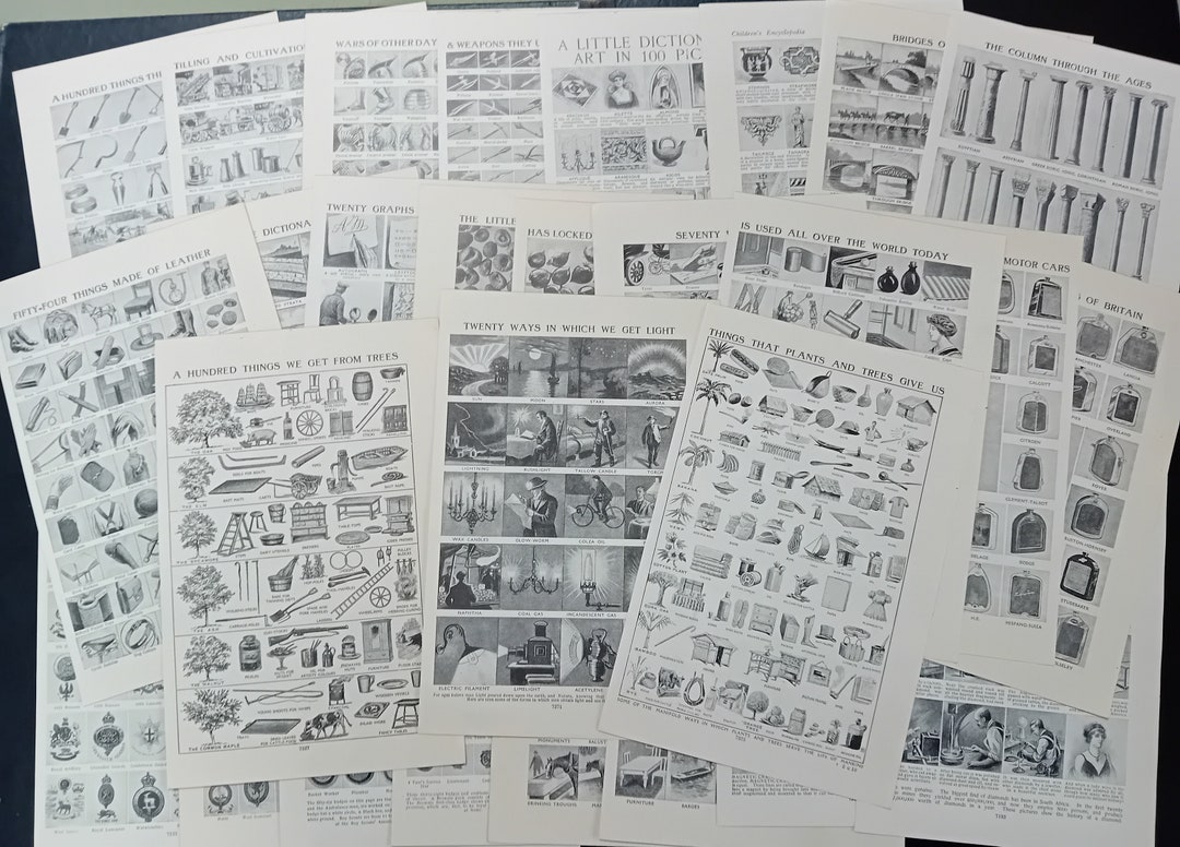 28 Interesting Vintage Book Pages Ephemera Scraps 1920's Scrapbooking ...