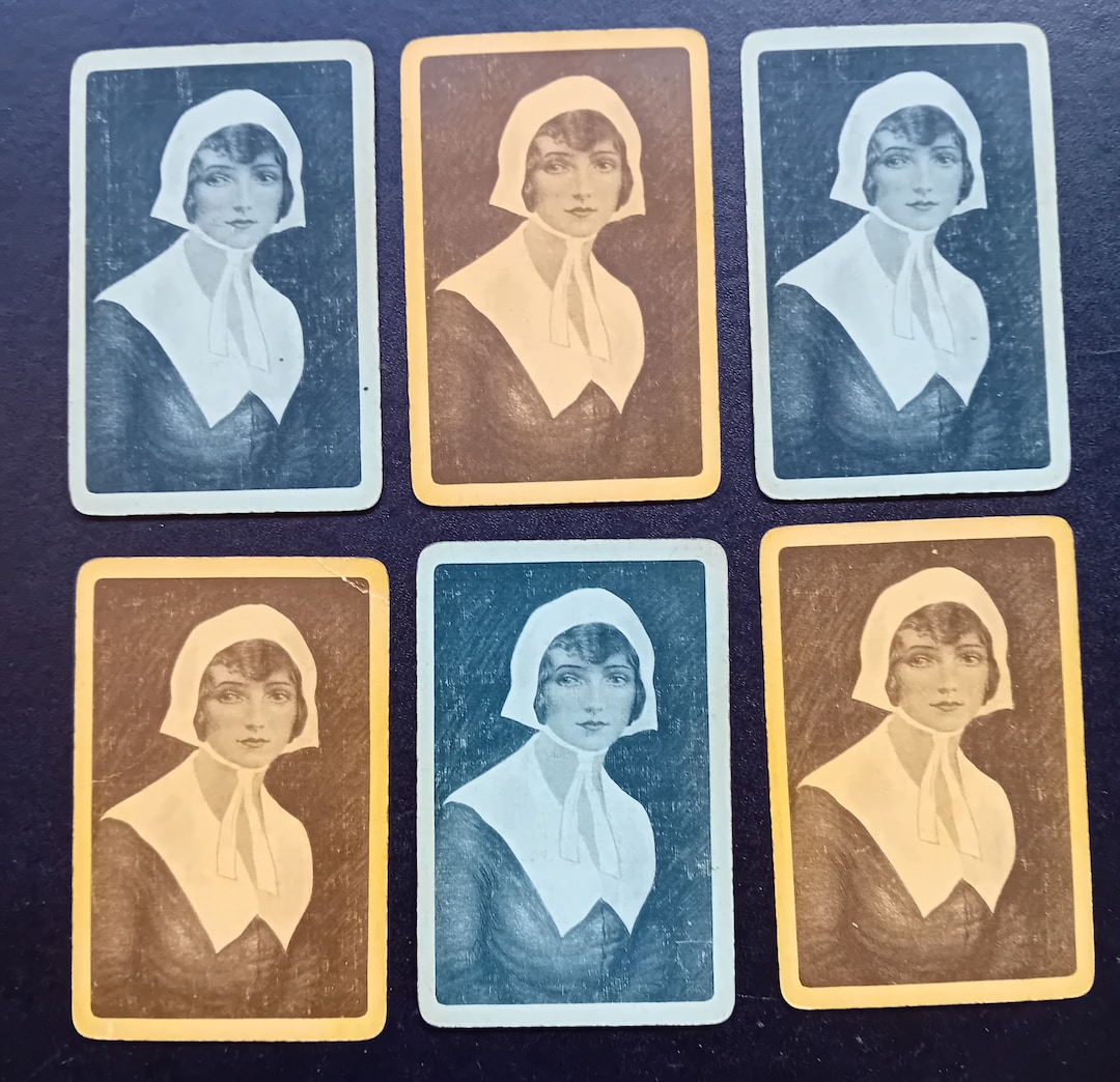 6 Vintage Lady / Nurse Playing Cards for Scrap Books, Journals, Collage ...