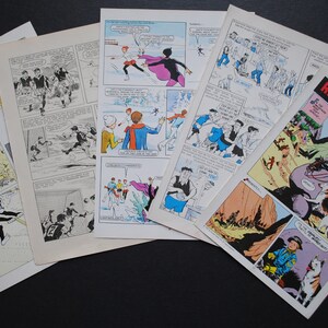 Vintage Comic Book Pages Paper Pack Ephemera Junk Journals, Scrapbooks ...