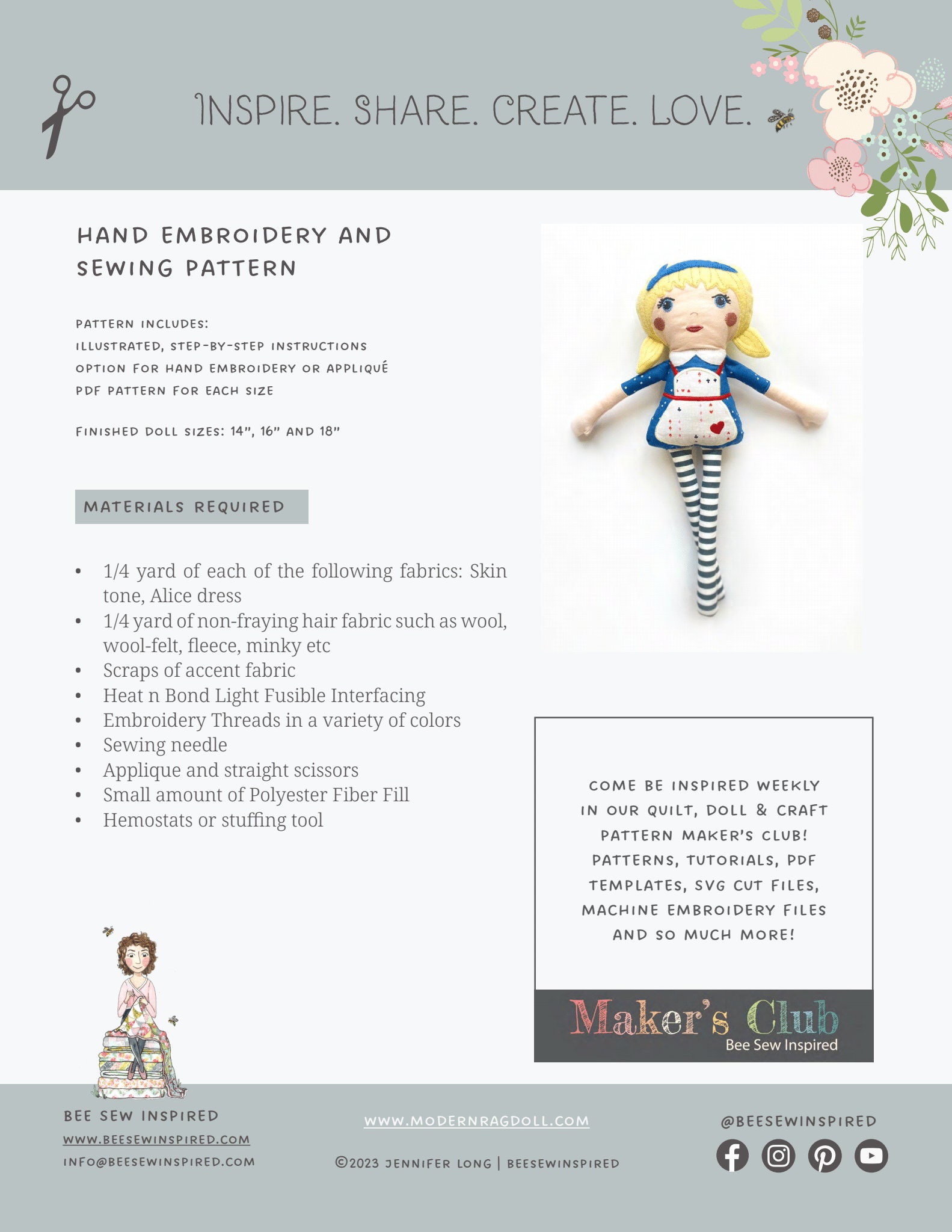 Alice Doll Sewing Pattern - Etsy