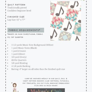 Musical Score Quilt Pattern - Etsy