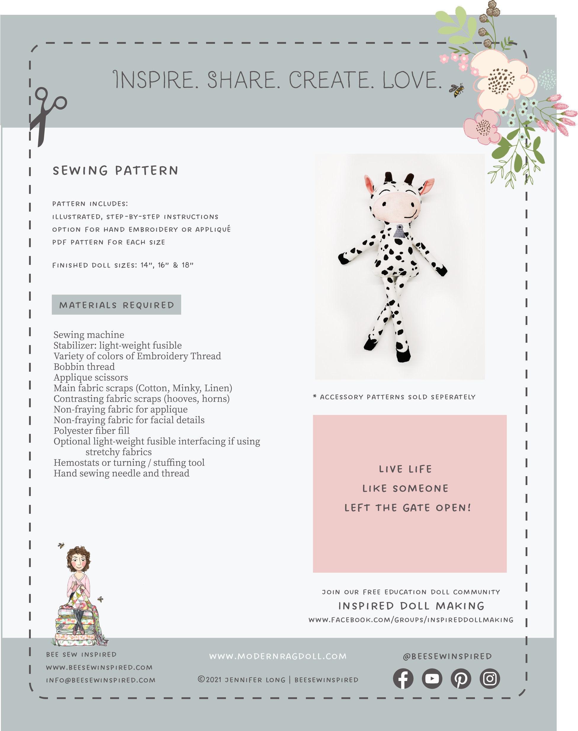 Cow Doll Sewing Pattern - Etsy