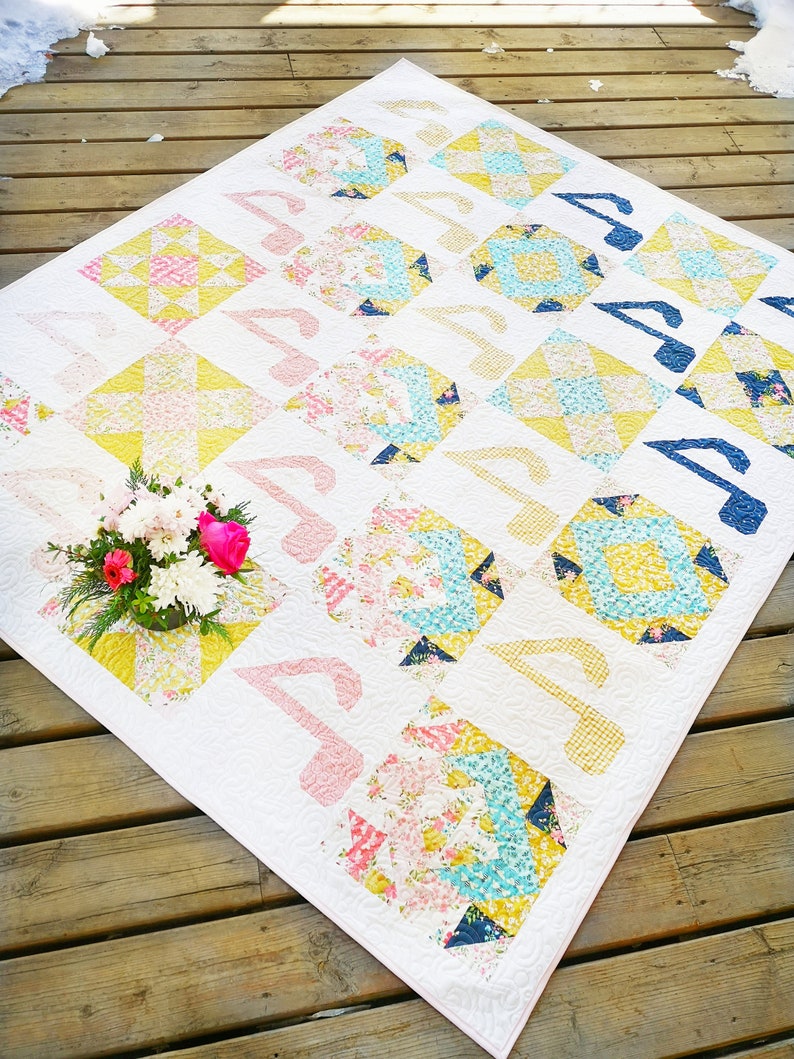 Musical Score Quilt Pattern - Etsy