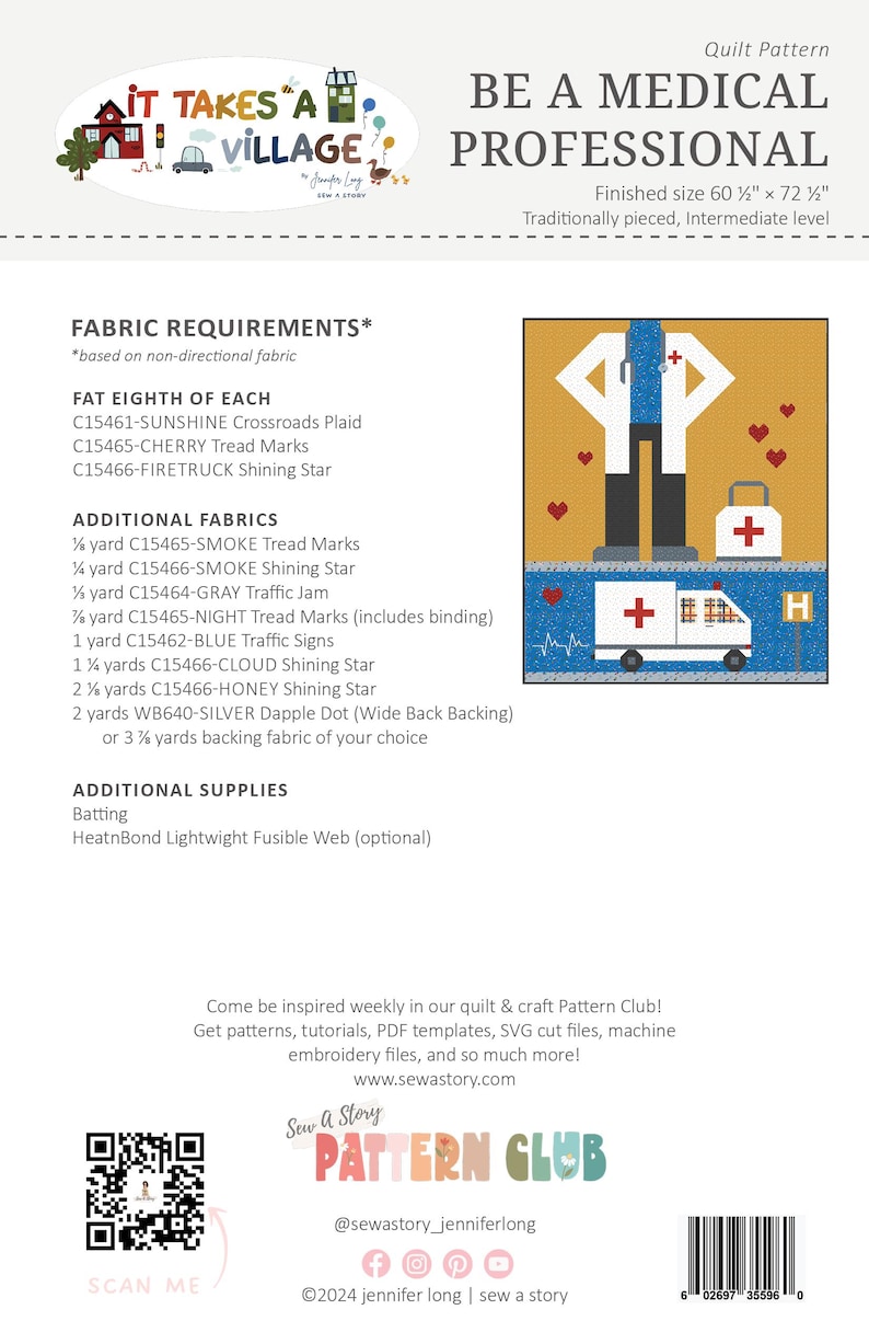Be a Medical Professional Quilt Pattern - Etsy