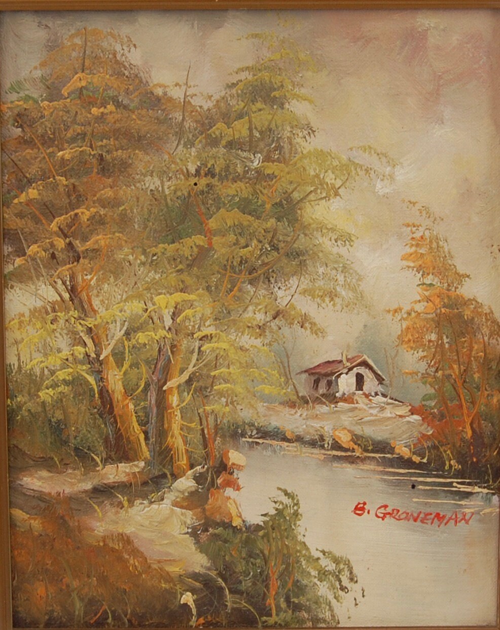 Vintage, Framed Oil on Board Painting by B Groneman. Signed. - Etsy