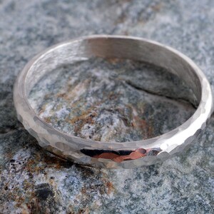 Sterling Silver Handmade Hammered Band Ring 925 Hammer Finish Silver ...