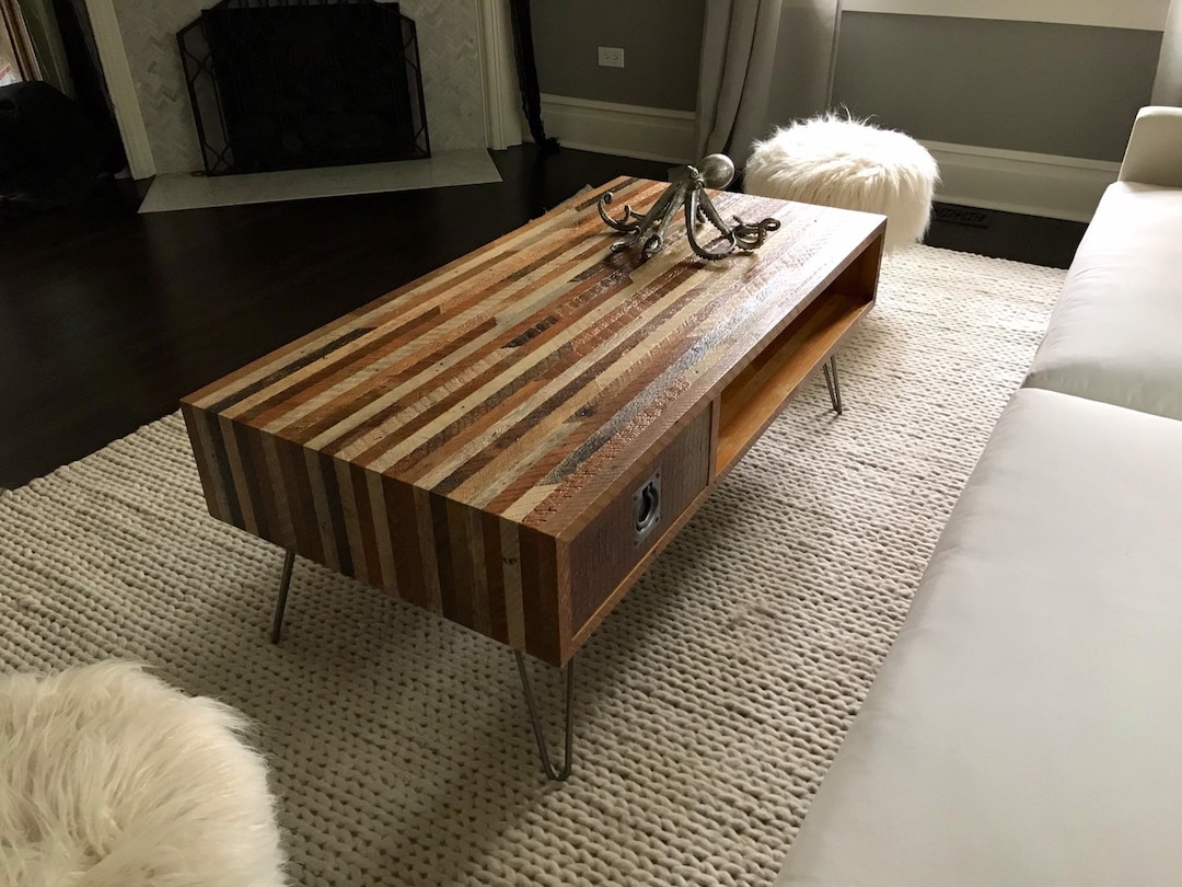 Rectangular Reclaimed Wood Lath Coffee Table - Etsy