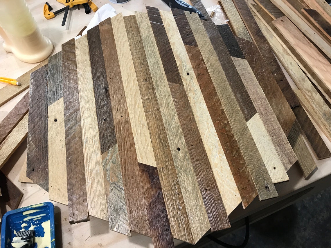 Small Reclaimed Wood Lath Round Coffee Table - Etsy