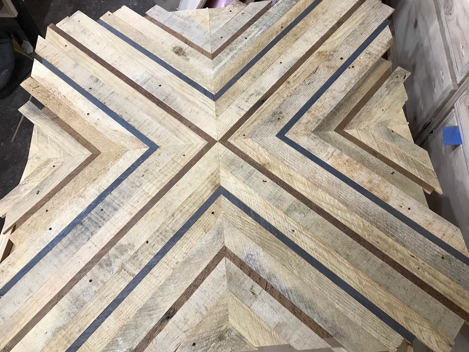 Geometric Wood Wall Art | Modern Pattern Reclaimed Wood - Etsy
