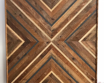 Geometric Wood Wall Art Modern Pattern Reclaimed Wood | Etsy