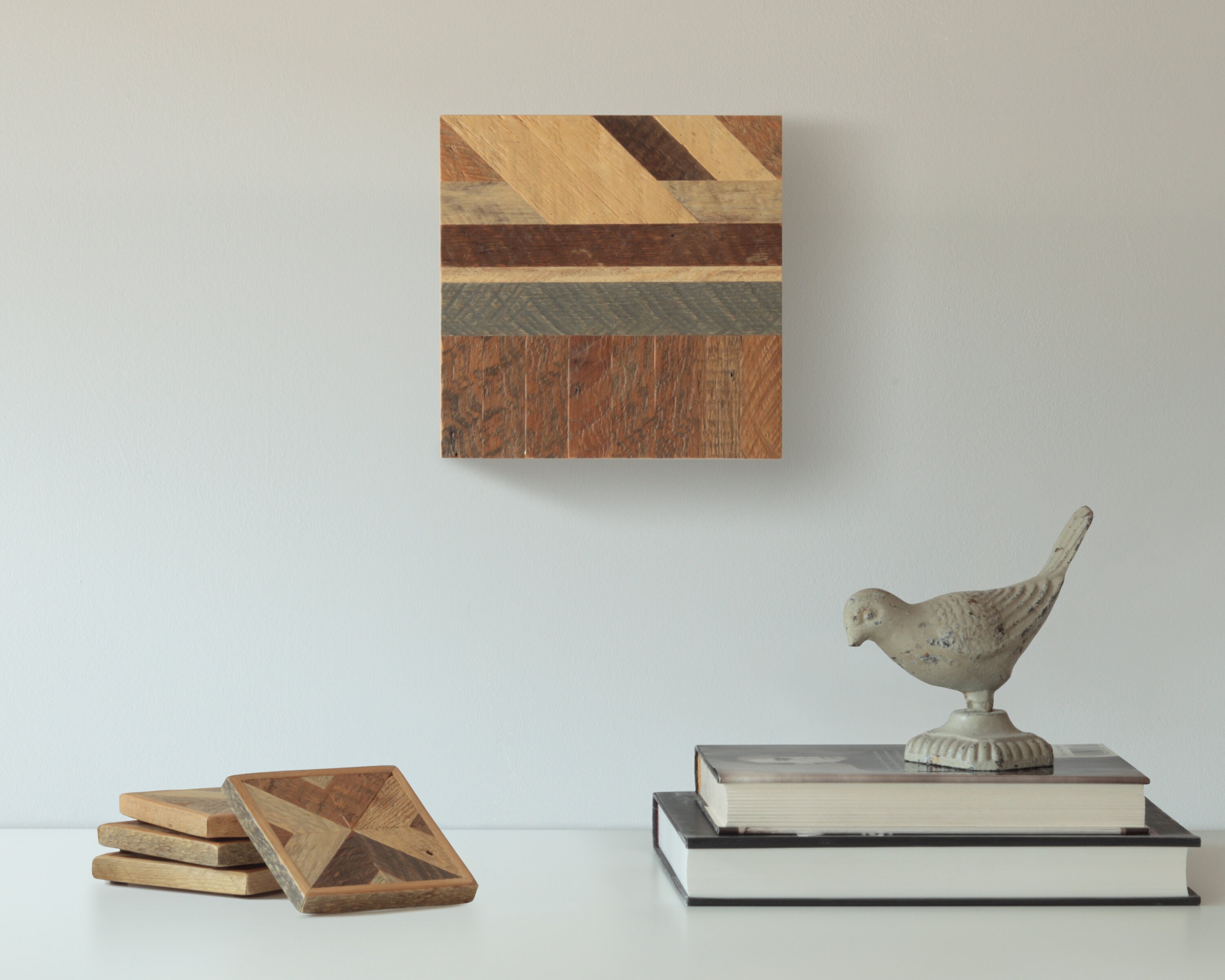 Geometric Wood Wall Art Modern Pattern Reclaimed Wood | Etsy