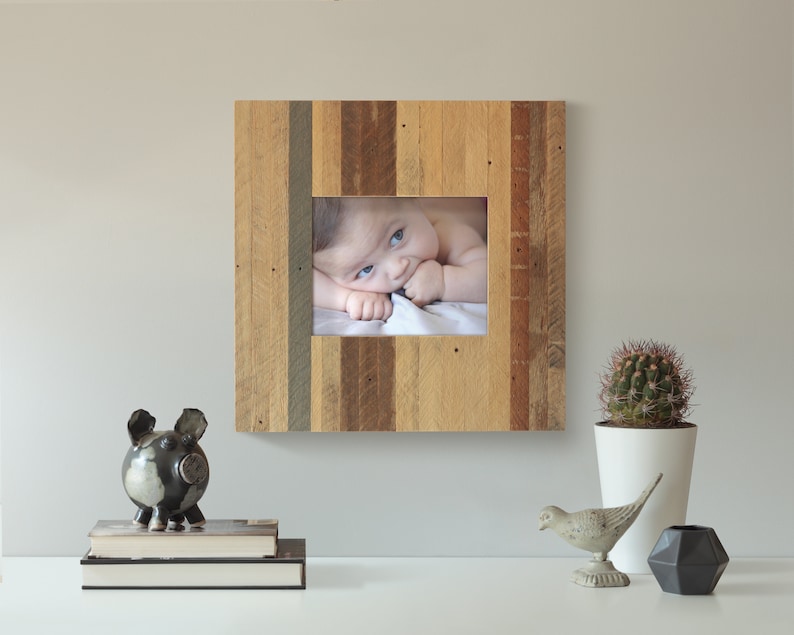 3 Reclaimed Wood Picture Frames Lath Pattern Decor | Etsy