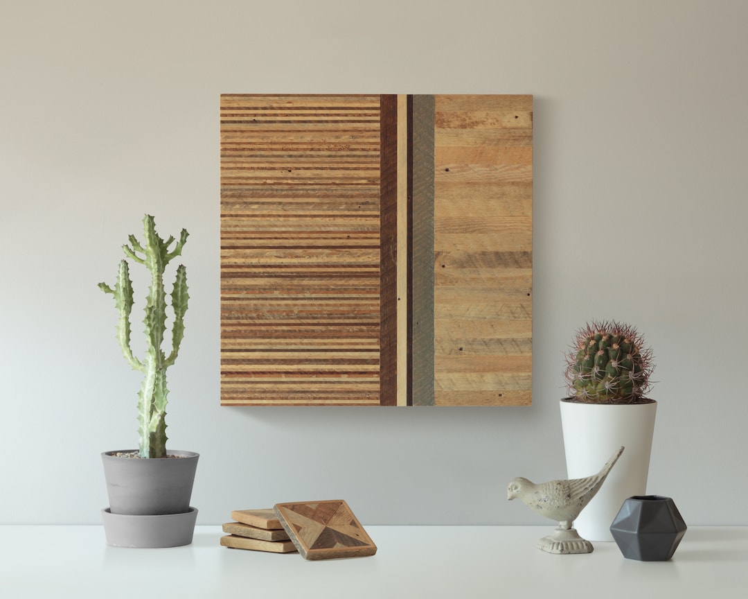 Geometric Wood Wall Art Modern Pattern Reclaimed Wood - Etsy