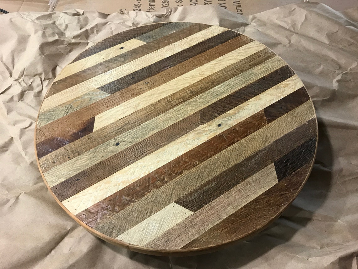 Small Reclaimed Wood Lath Round Coffee Table | Etsy