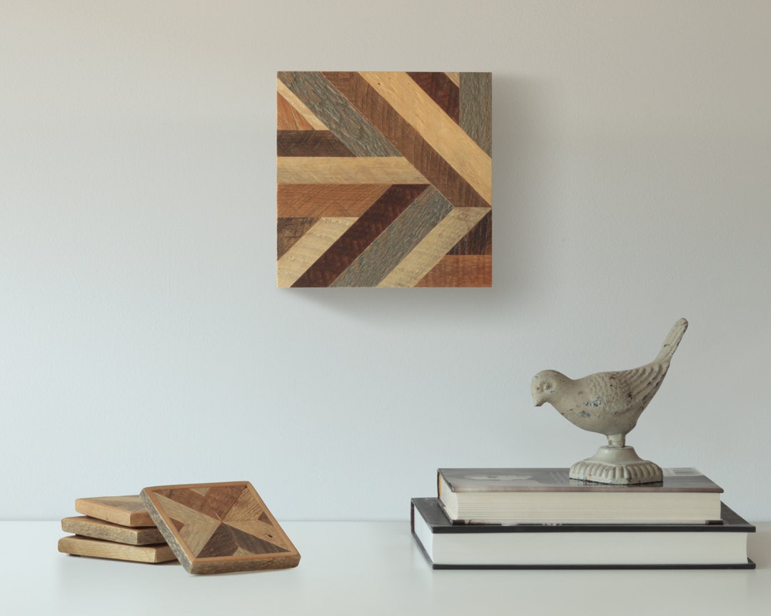 Geometric Wood Wall Art | Modern Pattern Reclaimed Wood - Etsy