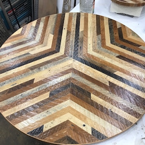 Custom Sized Round Reclaimed Wood Lath Table Top - Etsy